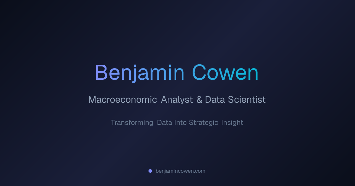 Benjamin Cowen | Macroeconomic Analyst & Data Scientist